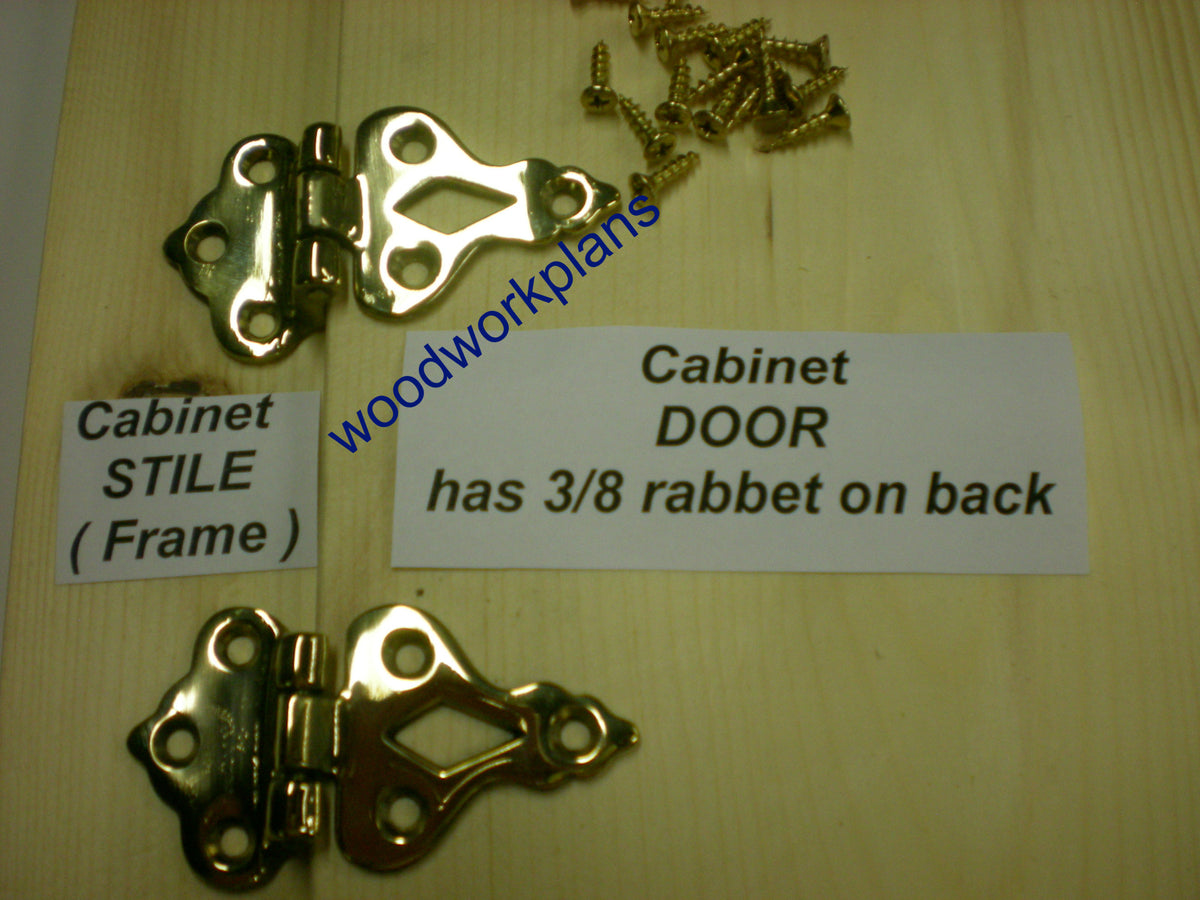 Brass Ice Box Hinge sku#61500 – Woodworking Plans & Supply by Armor Crafts